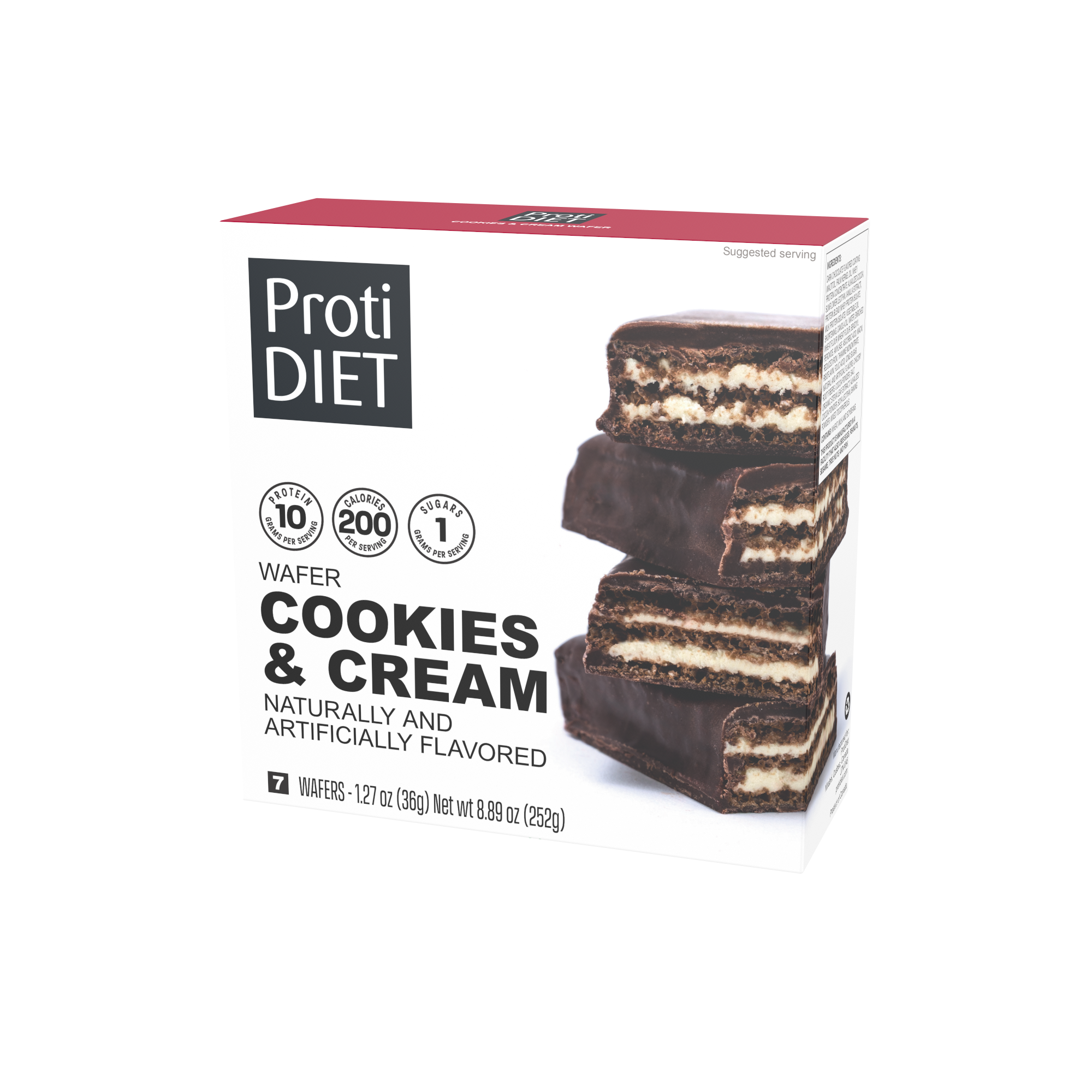 Proti Diet Coated Protein Wafer Bars, Cookies & Cream Flavor, 7 Bars