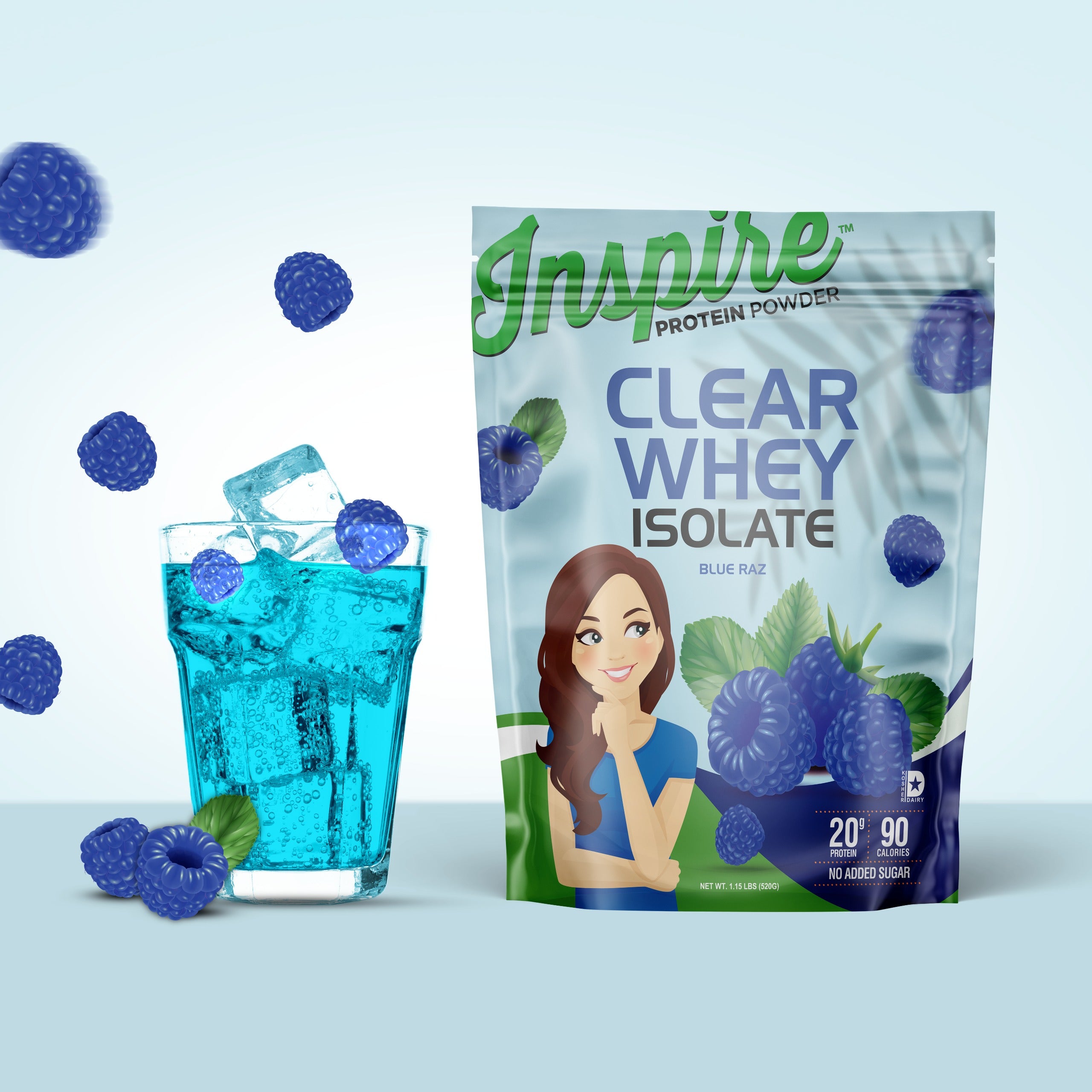 Inspire Clear Whey Protein Powder - Blue Razz