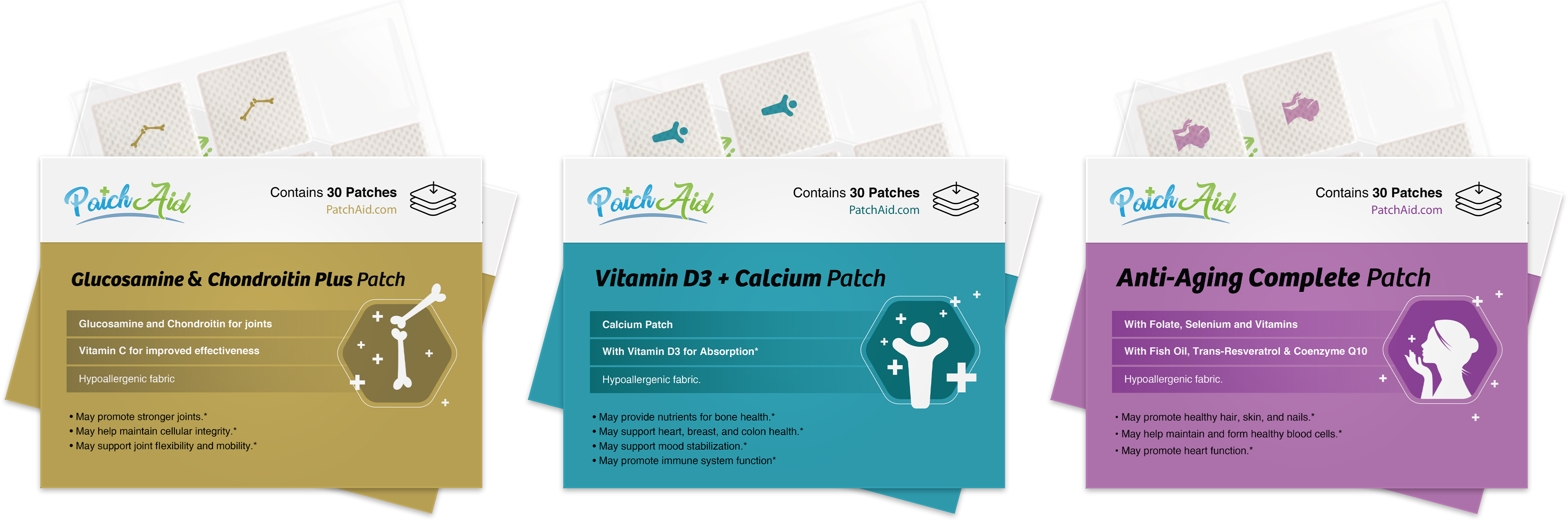Bone and Joint Support Vitamin Patch Pack by Patchaid