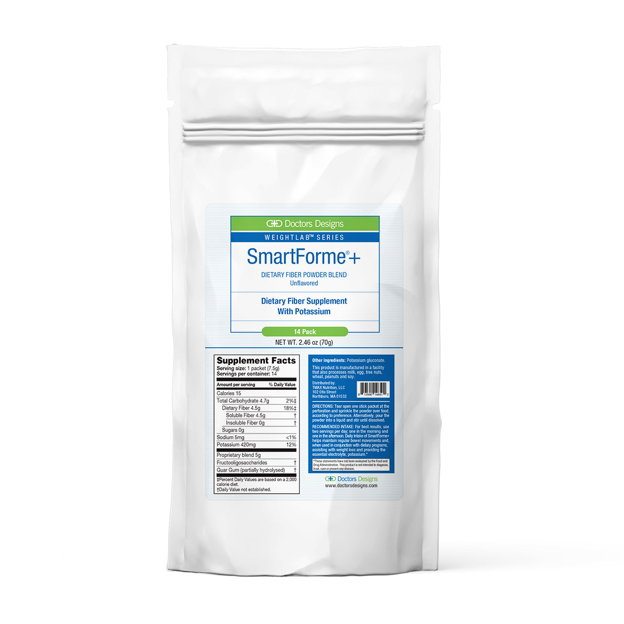 Doctors Designs SmartForme+ Dietary Fiber Powder Blend – Unflavored, 2
