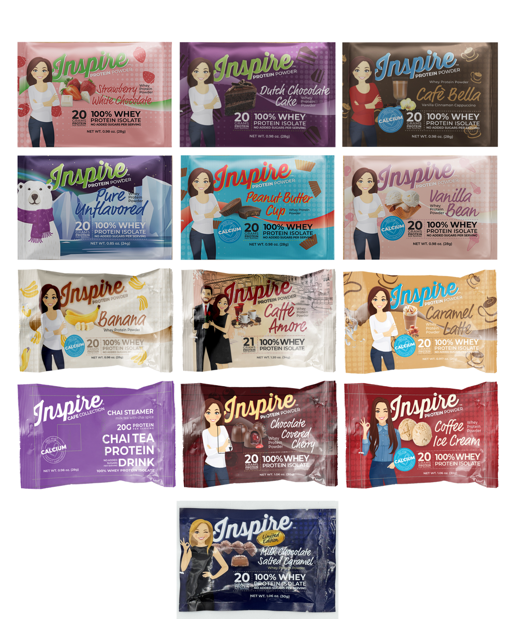 Inspire Single Serve Protein Powder by Bariatric Eating - 13 Flavor Va