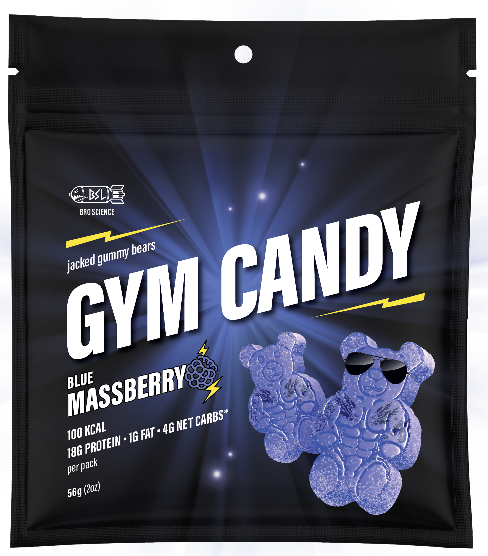 Gain Gummies Gym Candy - Protein Gummy Bears, 2oz